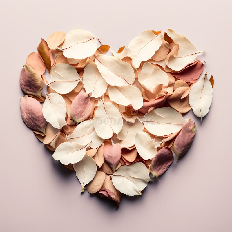 Romantic Love Heart Shape Made from Flower Petals. Generative Ai Stock ...