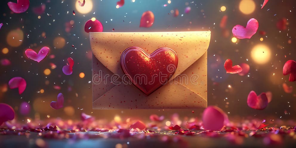 Romantic Love Letter Art stock illustration. Illustration of valentines ...