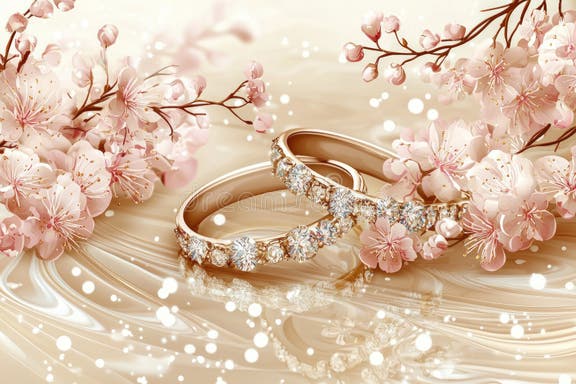 A Romantic Marriage Background Decorated with Elegant Designs and ...