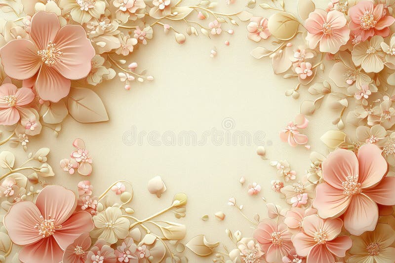 A Romantic Marriage Background Decorated with Elegant Designs and ...