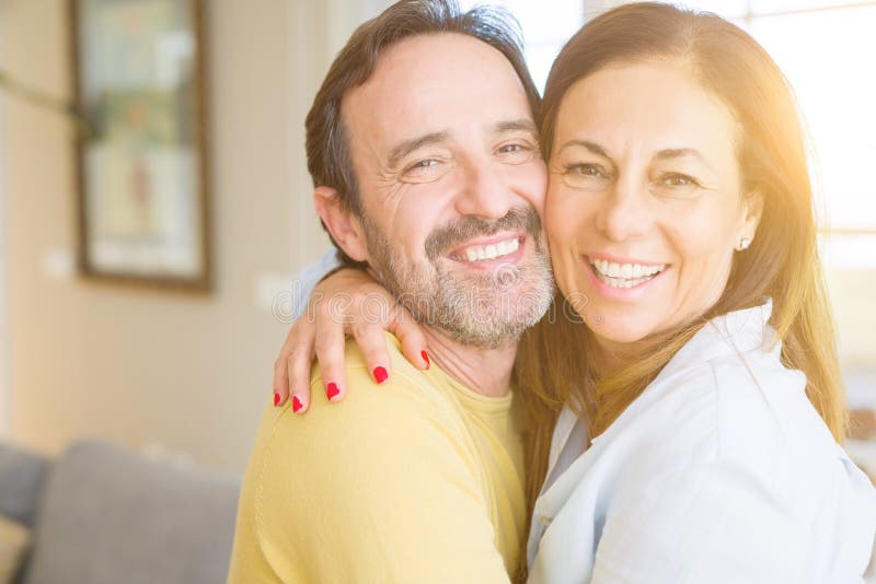 Romantic Middle Age Couple in Love at Home Stock Image - Image of ...