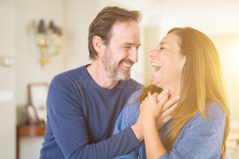 Romantic Middle Age Couple in Love at Home Stock Image - Image of ...