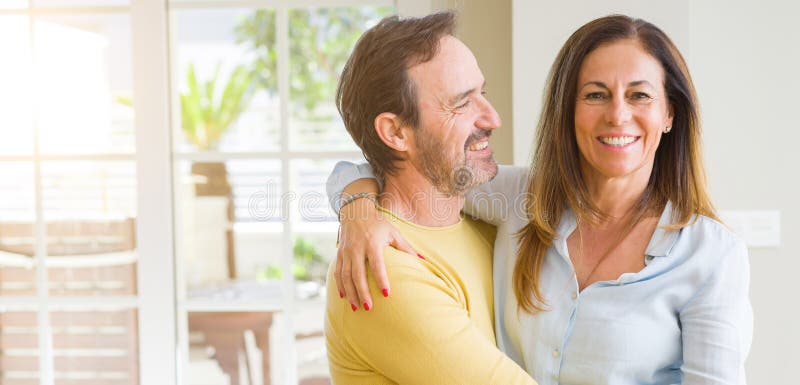 Romantic Middle Age Couple in Love at Home Stock Photo - Image of ...