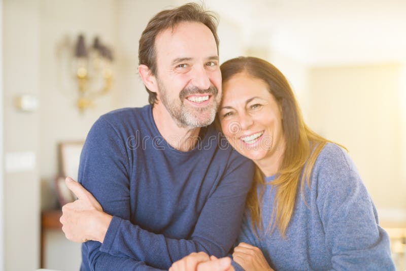 Romantic Middle Age Couple in Love at Home Stock Image - Image of ...