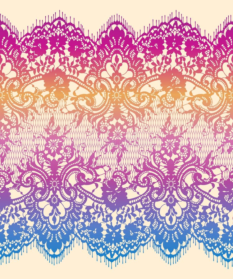 Romantic Multicolored Lace Seamless Pattern Stock Vector - Illustration ...