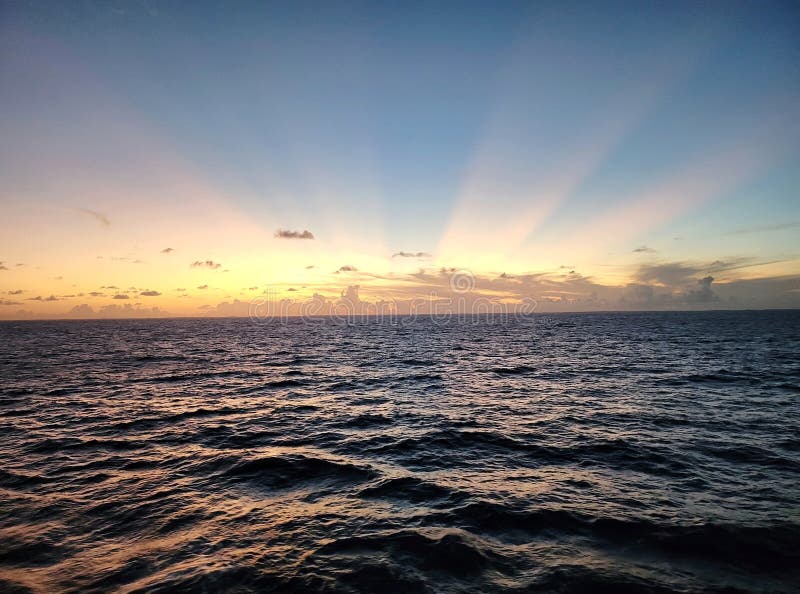 Romantic Ocean Sunrise Full Frame Close Up Stock Photo - Image of ...