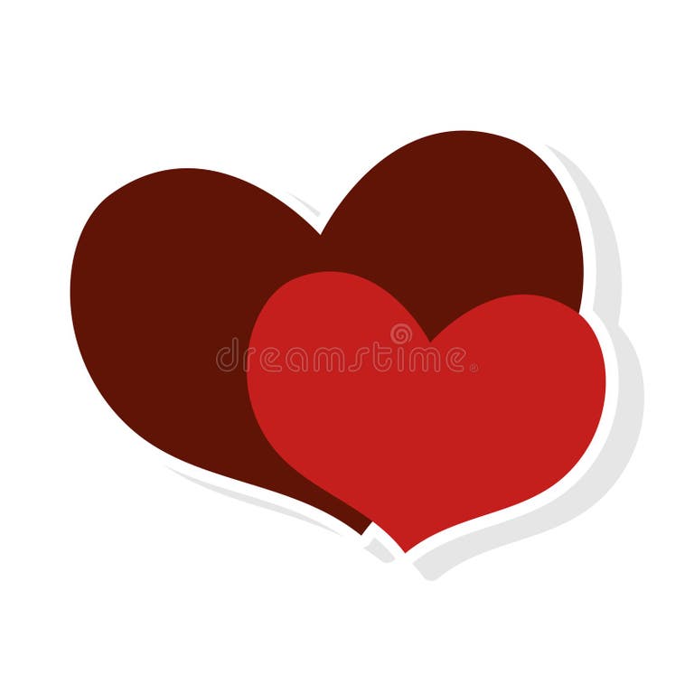 Romantic Overlapping Hearts. Vector Stock Vector - Illustration of ...