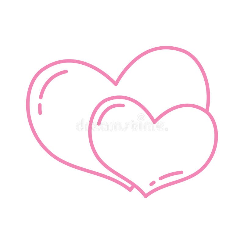 Romantic Overlapping Hearts. Vector Stock Vector - Illustration of ...