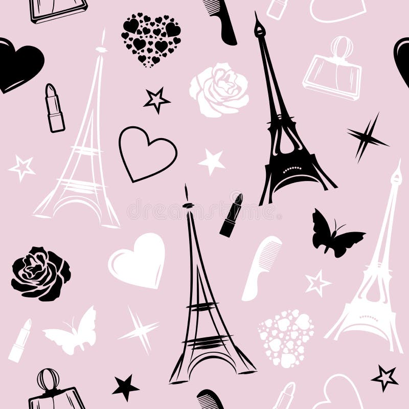 Romantic Paris. Seamless Pattern for Design Stock Vector - Illustration ...