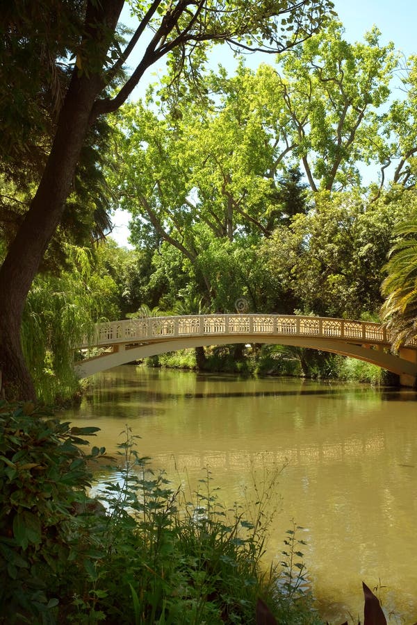 Romantic Park stock image. Image of park, footpath, bridge - 73611009
