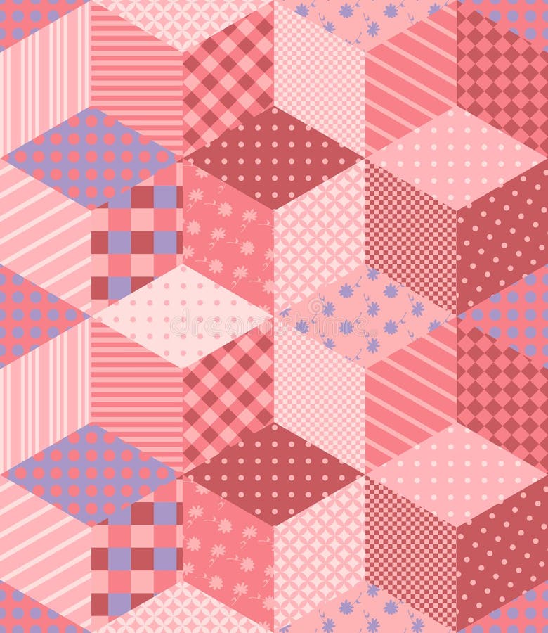 Romantic Patchwork Pattern in Tender Pink Colors. Stock Vector ...