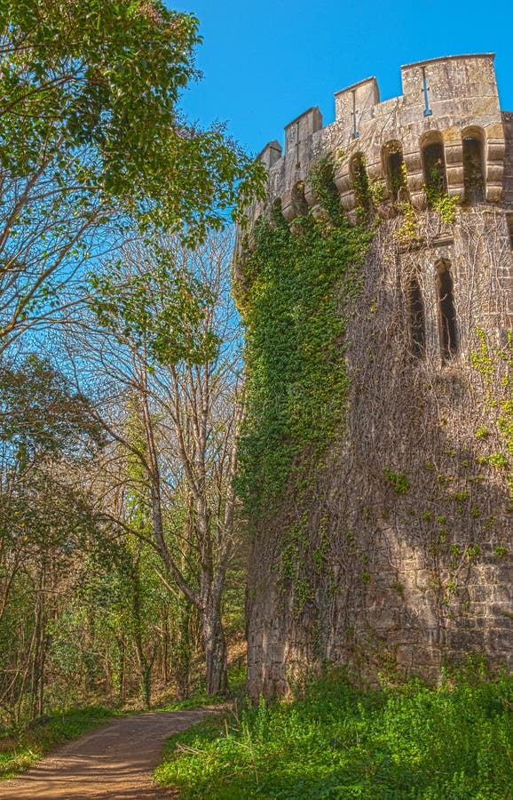 Romantic Path Around the Castle. Stock Image - Image of landmark, spain ...