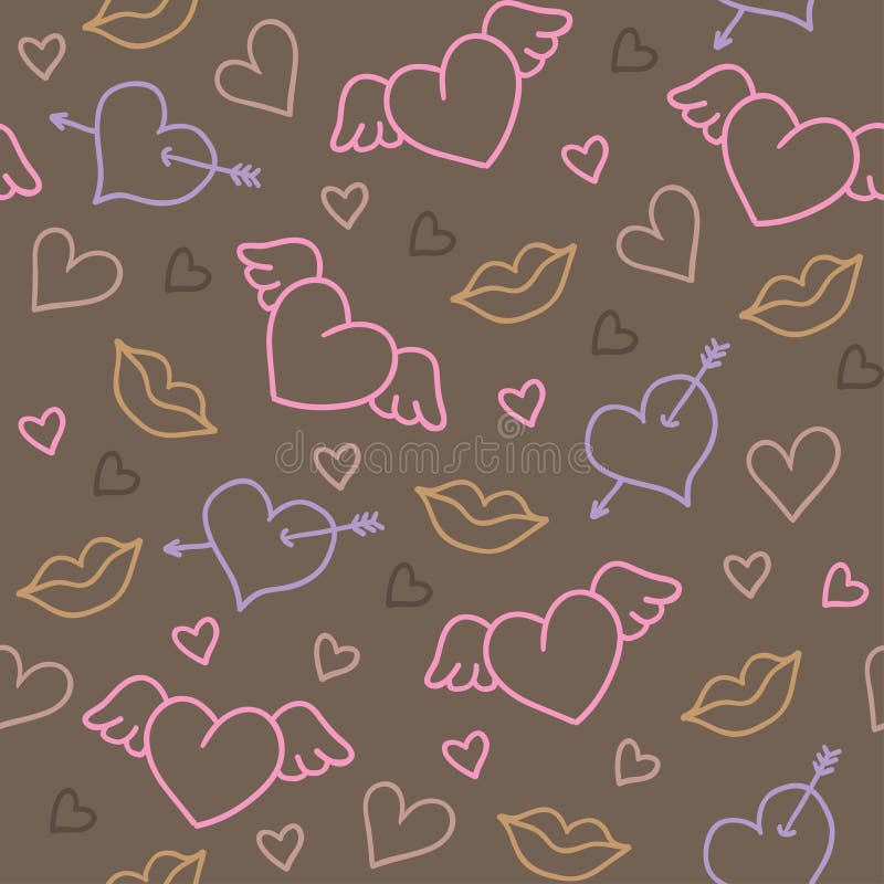 Romantic pattern stock vector. Illustration of kiss, recognition - 28934720