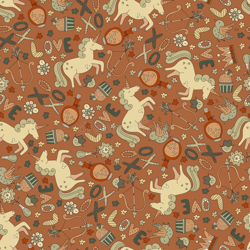 Romantic Pattern stock vector. Illustration of drawing - 50877835