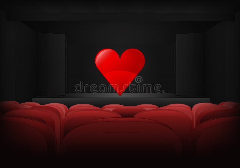 Romantic Performance On The Stage In Theater Interior Vector Stock ...