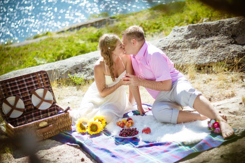 Romantic picnic stock image. Image of nature, couple - 44343643