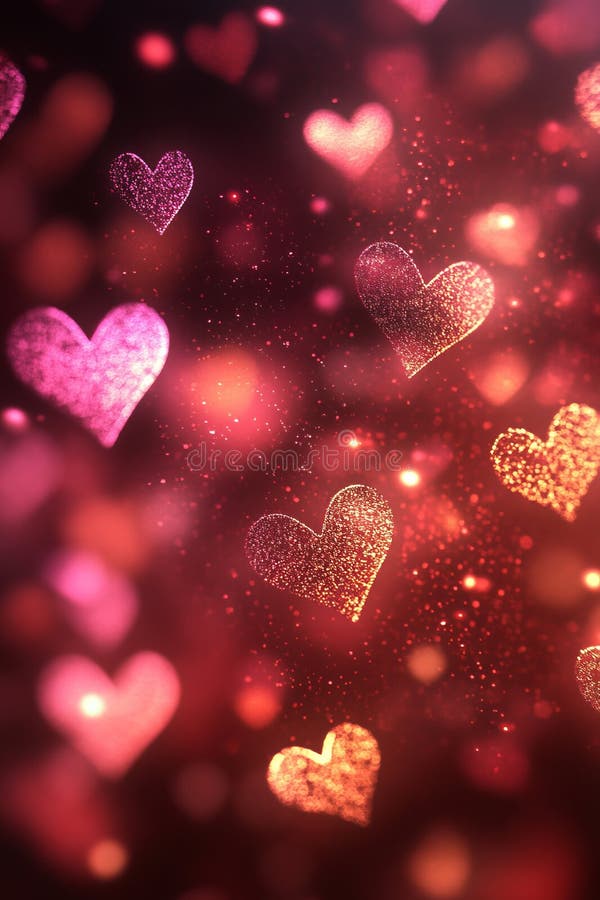 Romantic Pink and Red Gradient Background with Subtle Heart Shapes for ...