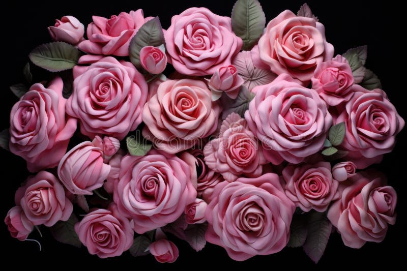 Romantic Pink Roses Victorian Column. Generate Ai Stock Image - Image ...