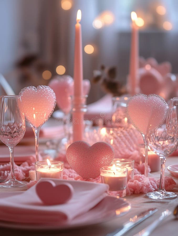 Romantic Pink-themed Dinner Date Setting for a Special Evening ...