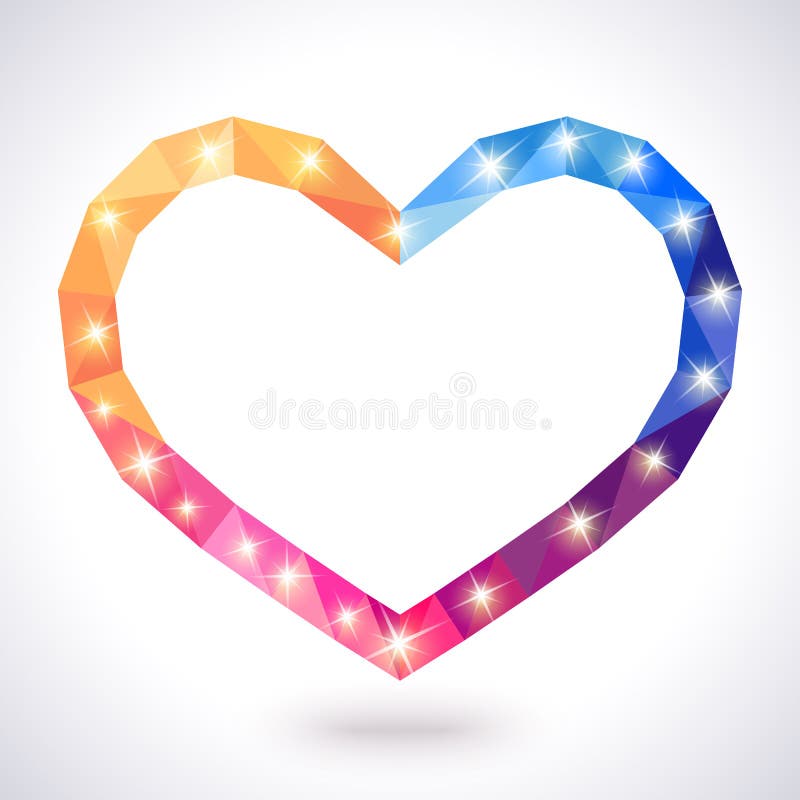 Set of Polygonal Heart Symbols. Vector Icons Stock Vector ...