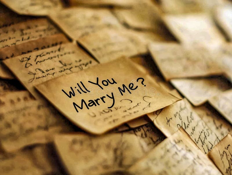 Romantic Proposal Note Surrounded by Heartfelt Messages on a Wall of ...