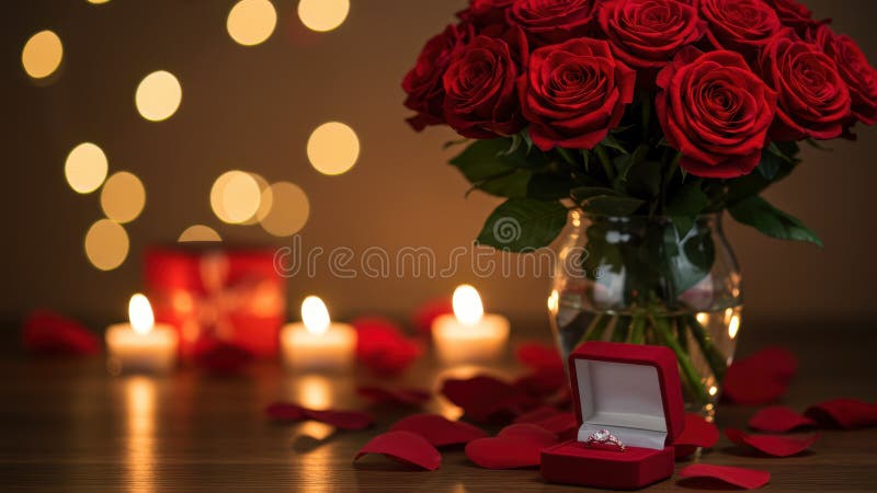 Romantic Proposal Scene stock illustration. Illustration of romantic ...