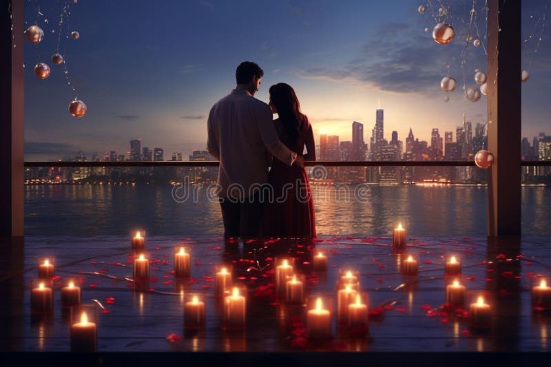 Romantic Proposal Scenes in Iconic Urban Stock Illustration ...