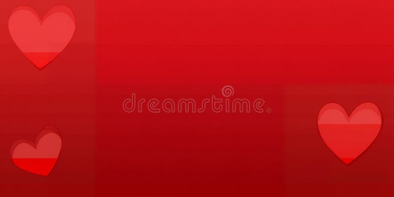 Romantic Red Background with Three Hearts Valentine S Day Design Stock ...