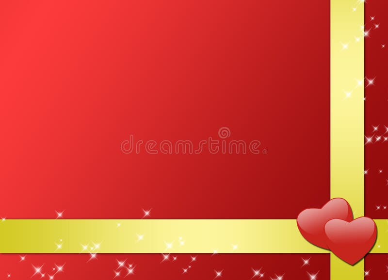 Romantic Red Card with Ribbons Stock Illustration - Illustration of ...