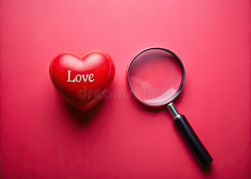 A Romantic Red Heart Magnifying Glass a Visual Celebration of Love ...
