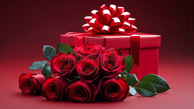 Romantic Red Roses Cluster with Deep Red Color Scheme Stock ...