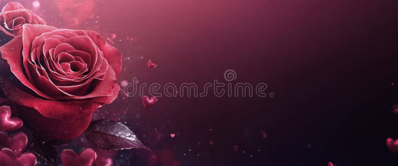 Romantic Red Roses and Hearts Create a Dreamy Background for Love and ...