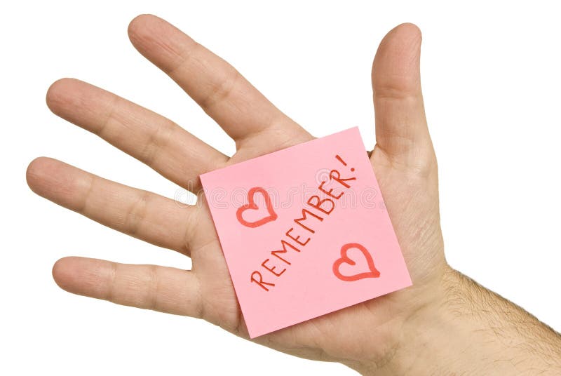 Remember Note stock photo. Image of reminder, palm, note - 53139532