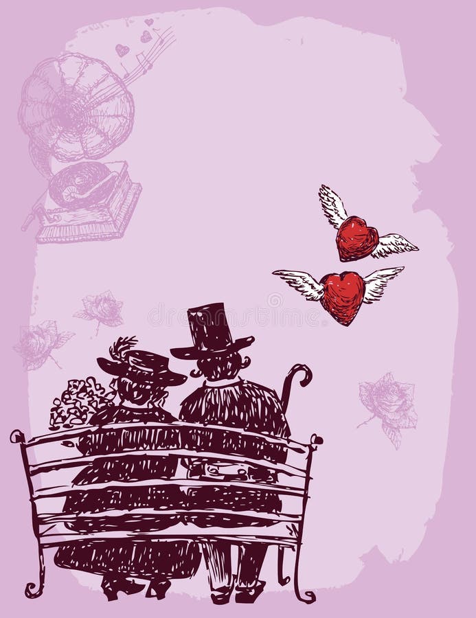 Romantic Rendezvous on Top of Mountain Stock Illustration ...