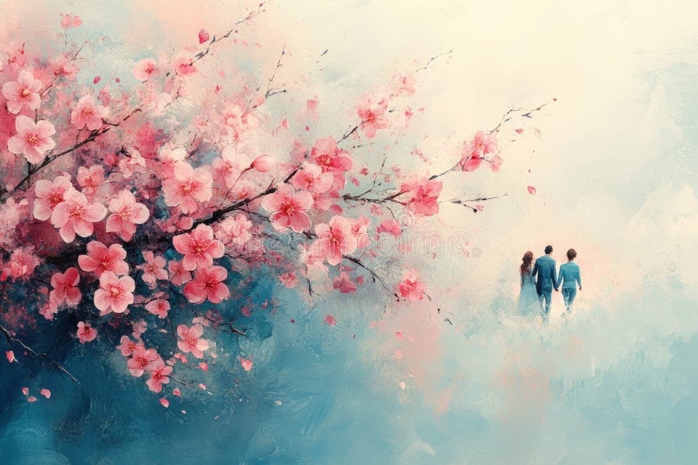 A Romantic Representation of Couples Enjoying the Beauty of Spring ...