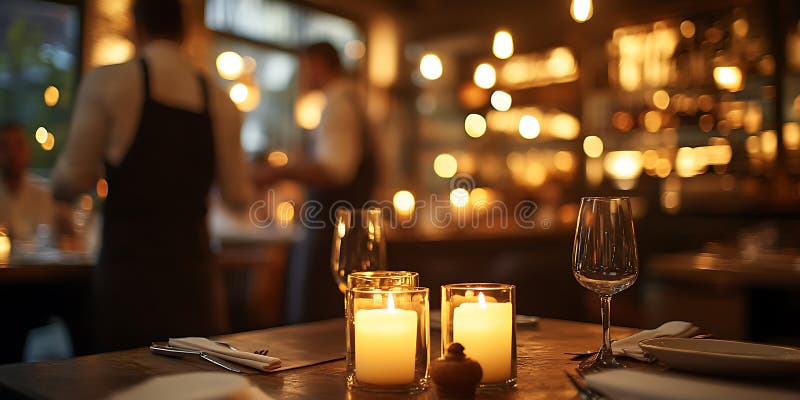 Romantic Restaurant Ambiance Candlelight Dinner Background Stock ...