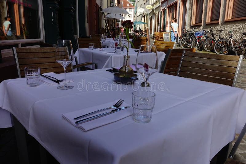Romantic Restaurant Table Outdoors Stock Image - Image of lunch ...