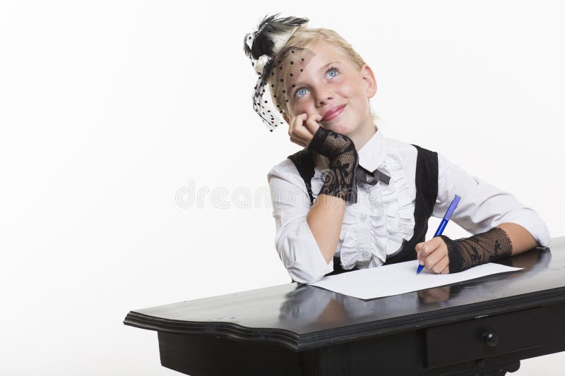 Romantic Retro Style Writer Stock Photo - Image of deep, woman: 33438058