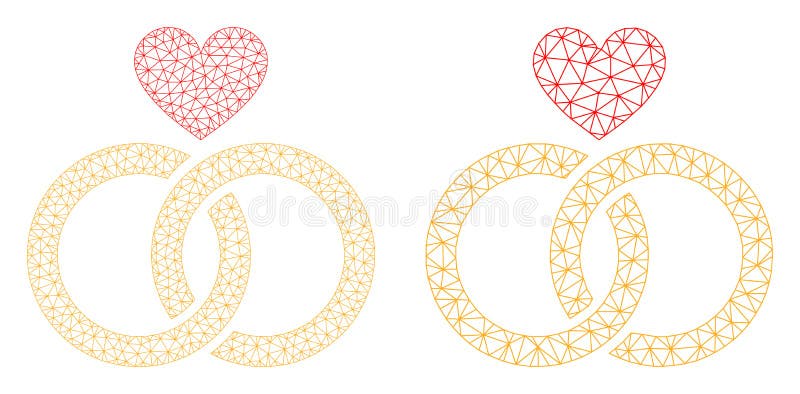 Romantic Rings Icon - Vector Triangular Mesh Stock Vector ...