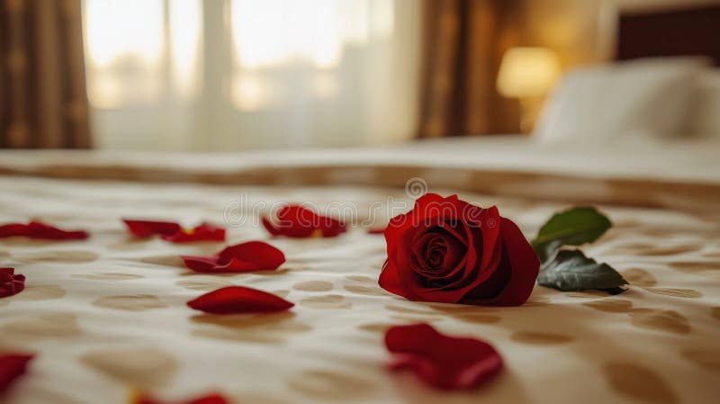 Romantic Bed Scene Rose Petals Soft Lighting Stock Photos - Free ...