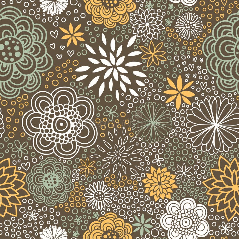 Floral Vintage Seamless Pattern Stock Vector - Illustration of cute ...
