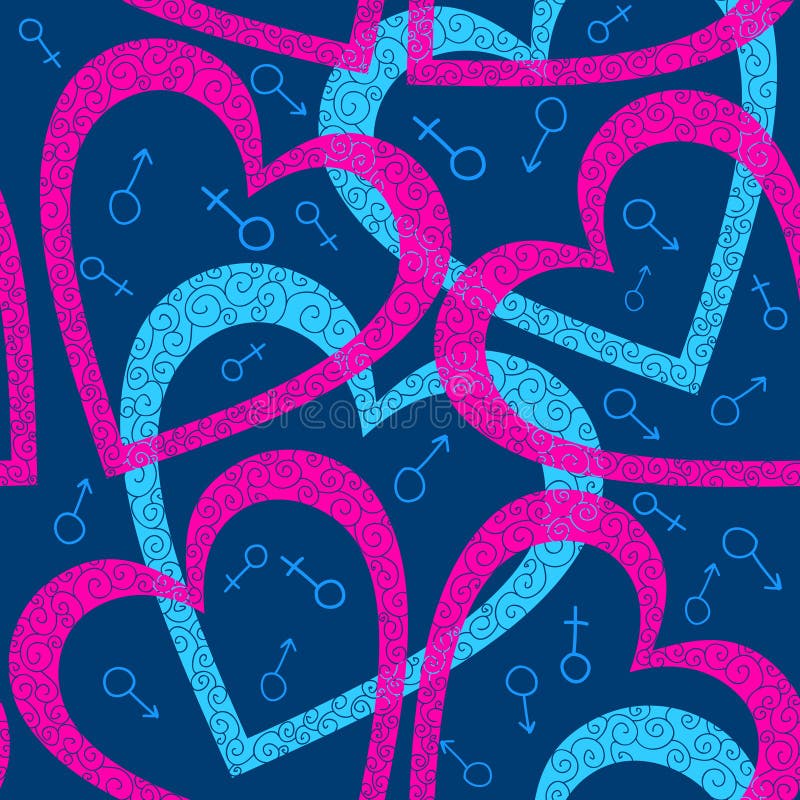 Romantic Seamless Pattern with Hearts Stock Vector - Illustration of ...