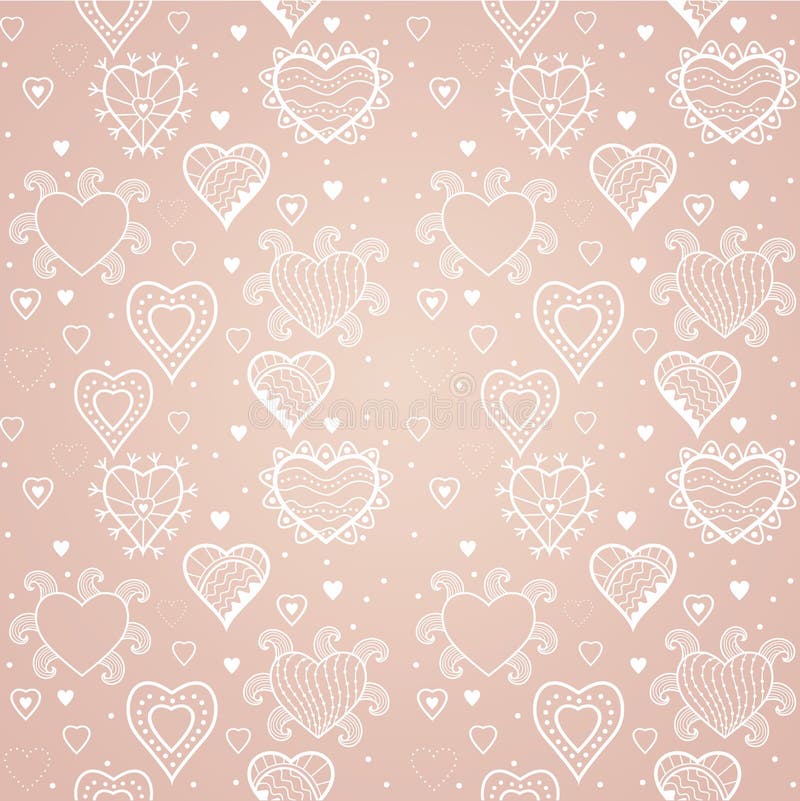 Romantic Seamless Pattern with Hearts Stock Vector - Illustration of ...