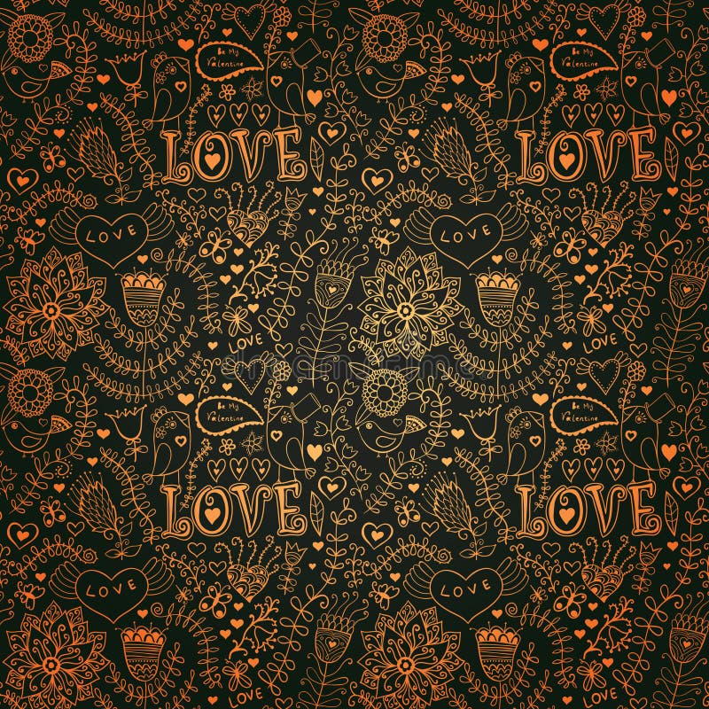 Romantic Seamless Pattern with Hearts Stock Vector - Illustration of ...