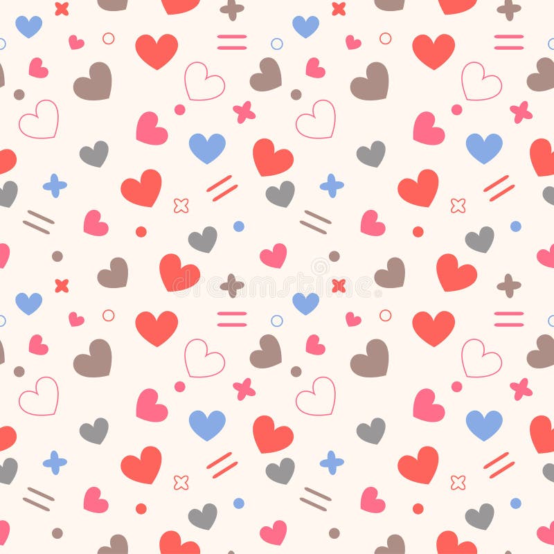 Romantic Seamless Pattern. Love Black Background with Hearts Stock ...