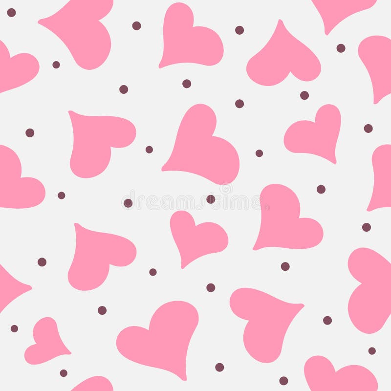 Seamless Romantic Pattern With Randomly Scattered Hearts. Vector ...