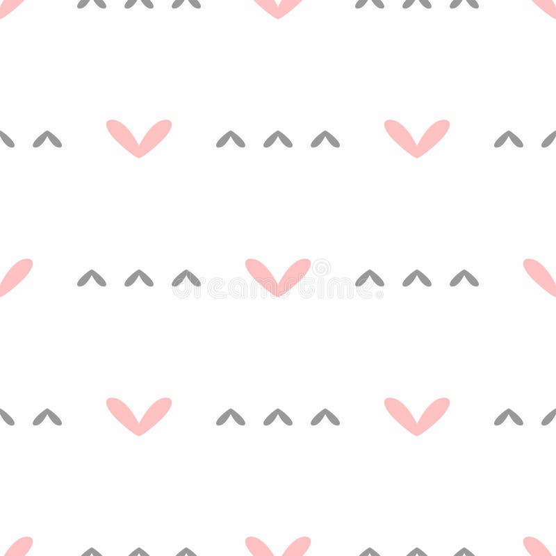 Romantic Seamless Pattern with Repeating Hearts. Cute Print. Stock ...