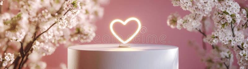 A Romantic Setting with a Pink, Dreamy Scene, Accentuated by a Floating ...