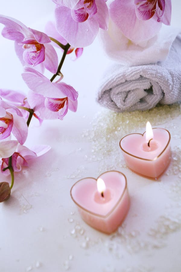 Relaxing Spa Scene with Body Products Stock Image - Image of face ...