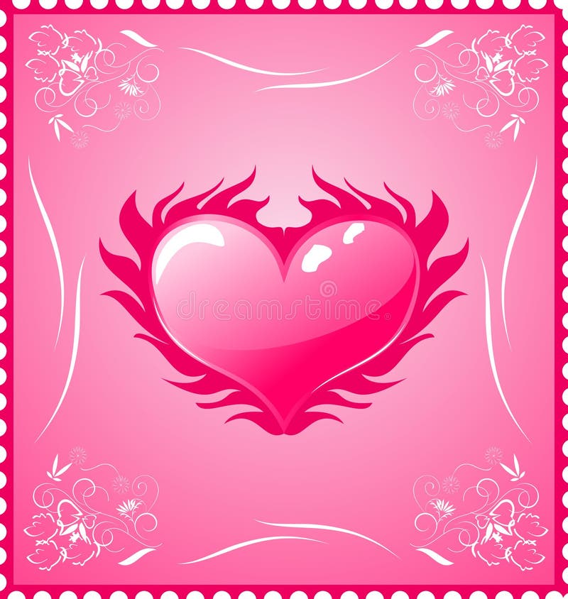 Romantic Stamp for Valentine S Day Stock Vector - Illustration of 14th ...